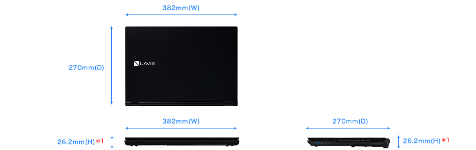 LAVIE Note Standard（NS850/DAB,NS750/DAシリーズ）各部の名称・サイズ｜NEC:121ware.com